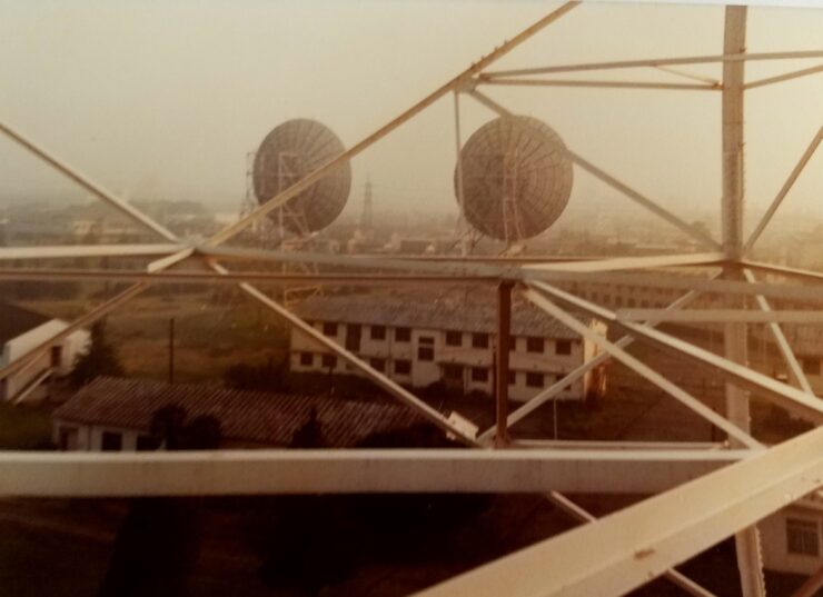Vintage Industrial Structure in Mountainous Landscape – Sepia Tone ...